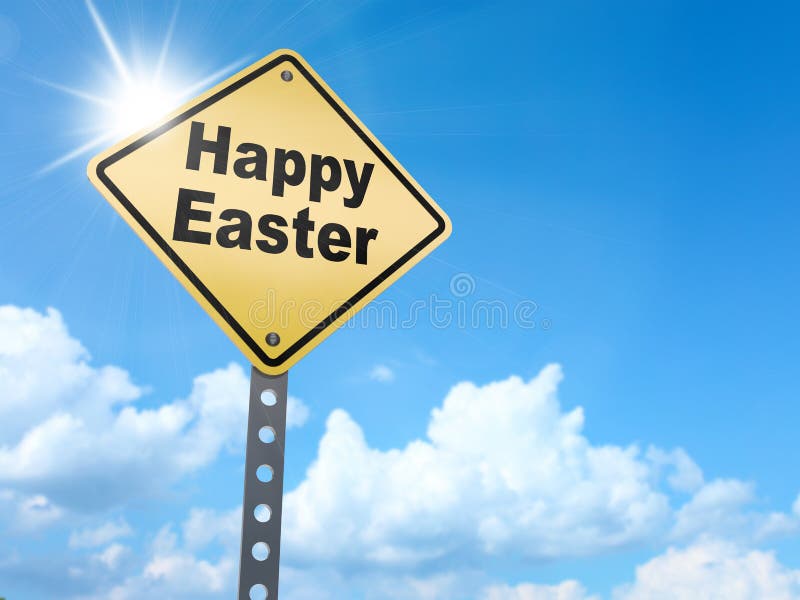 Easter sign post stock vector. Illustration of easter - 13484605