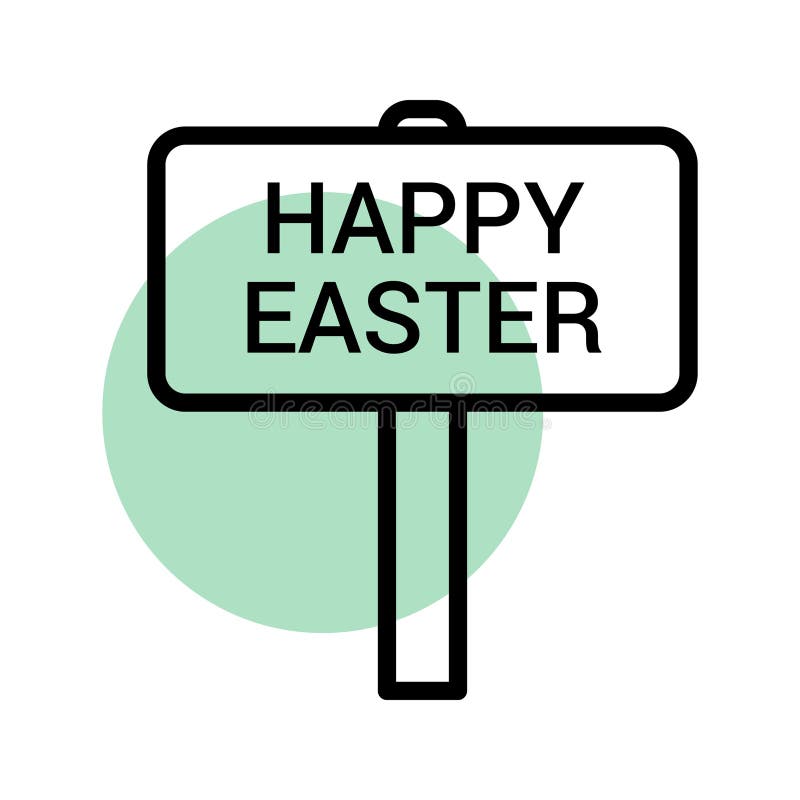 Happy Easter Sign Board Icon Design Stock Vector - Illustration of ...
