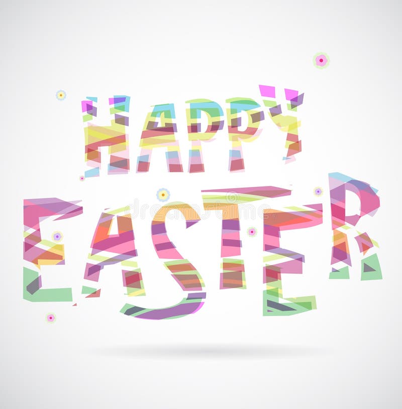 Happy Easter Sign with Colorful Stripes. Stock Vector - Illustration of ...