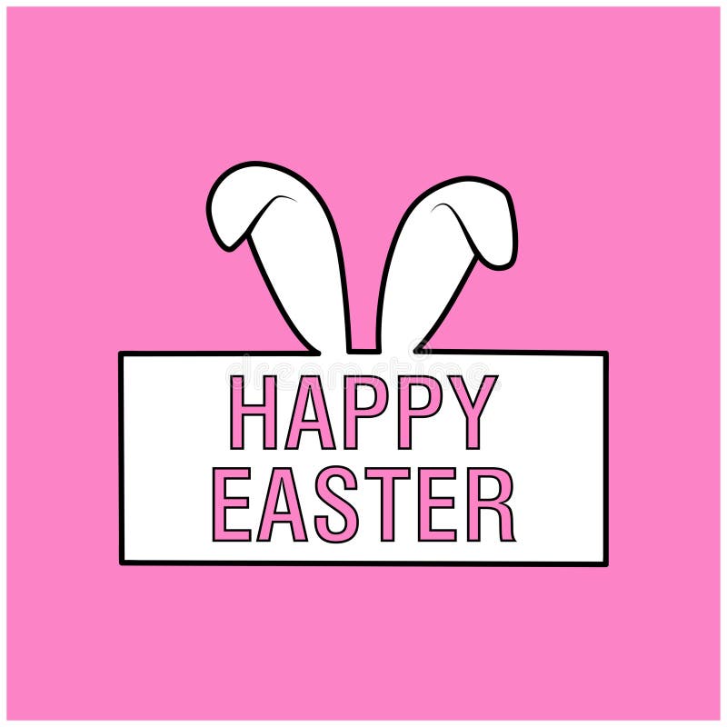 Happy Easter Simple Greeting Card, Square Format Stock Vector ...