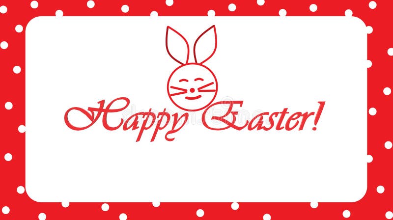 `Happy Easter!` Simple Red Card Stock Illustration - Illustration of ...
