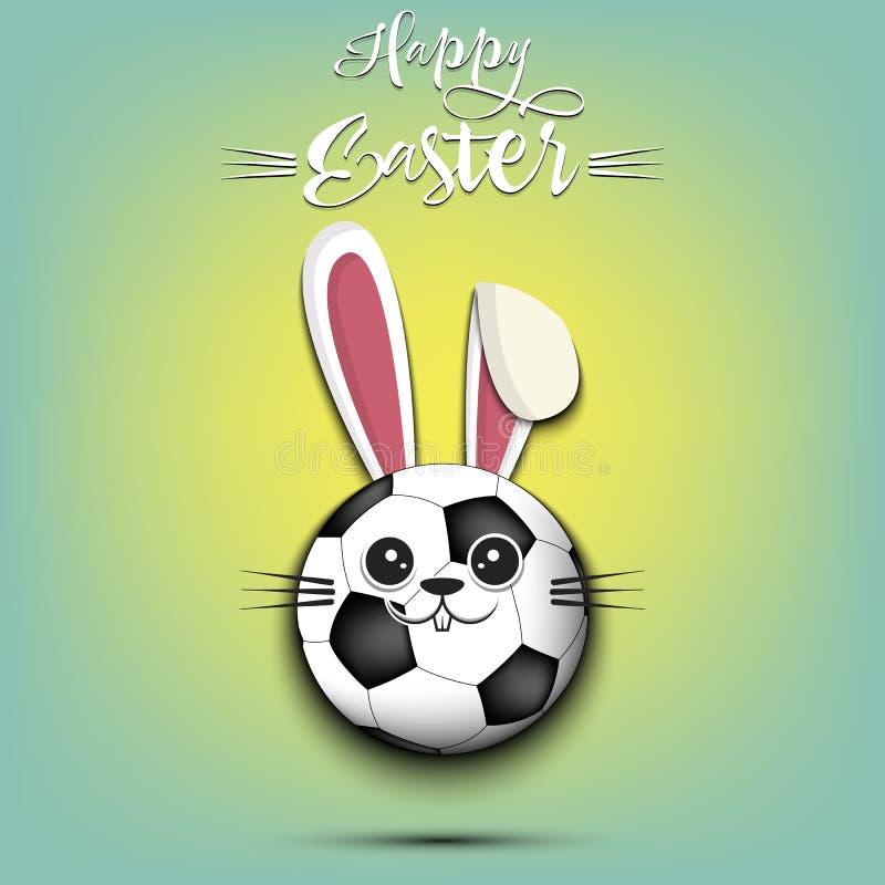 Happy Easter. Soccer Ball Made in the Form of a Rabbit Stock Vector ...