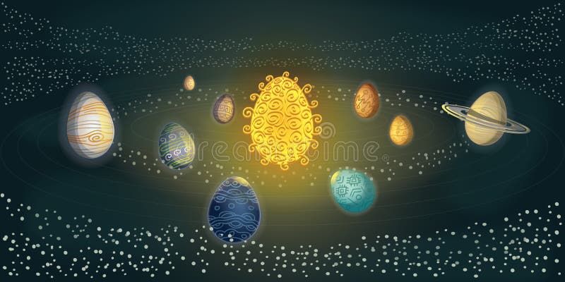 Happy Easter Solar System stock illustration. Illustration of design ...