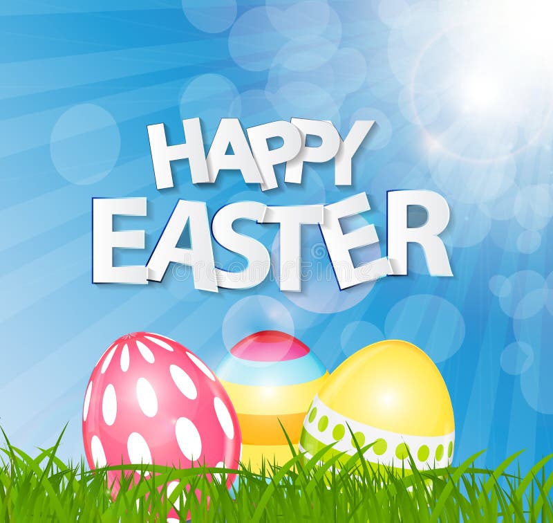 Happy Easter Spring Background Illustration Stock Vector - Illustration ...