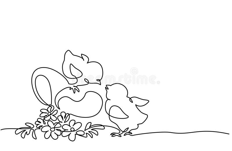 Happy Easter Spring Decoration. Easter Eggs, Chicks and Flowers Stock ...