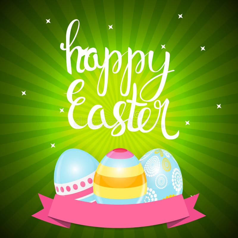 Happy Easter Spring Holiday Background Illustration Stock Vector ...