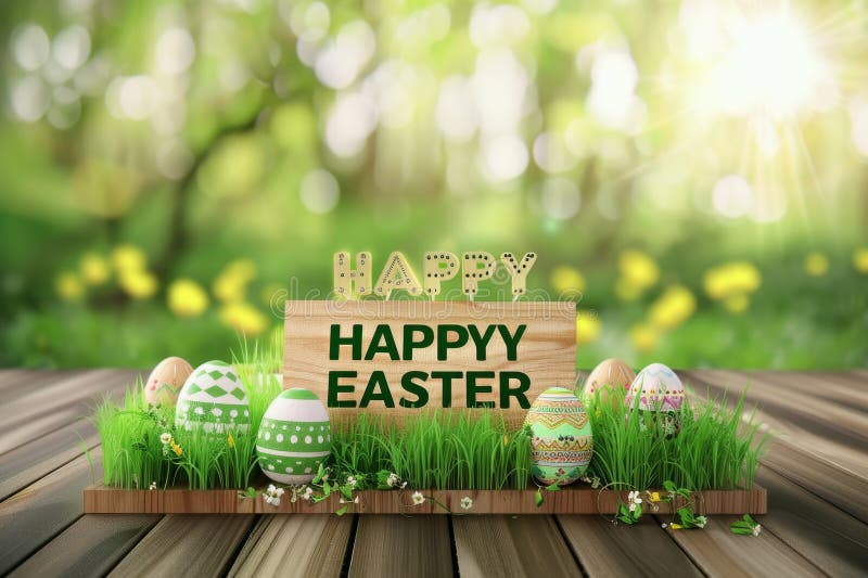 Happy Easter Spring Vitality Eggs Easter Candle Basket. White Easter ...