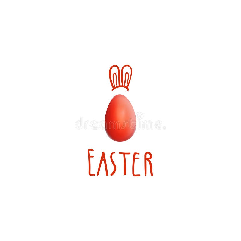 Happy Easter Square Banners. Realistic Painted Red Egg with Lettering ...