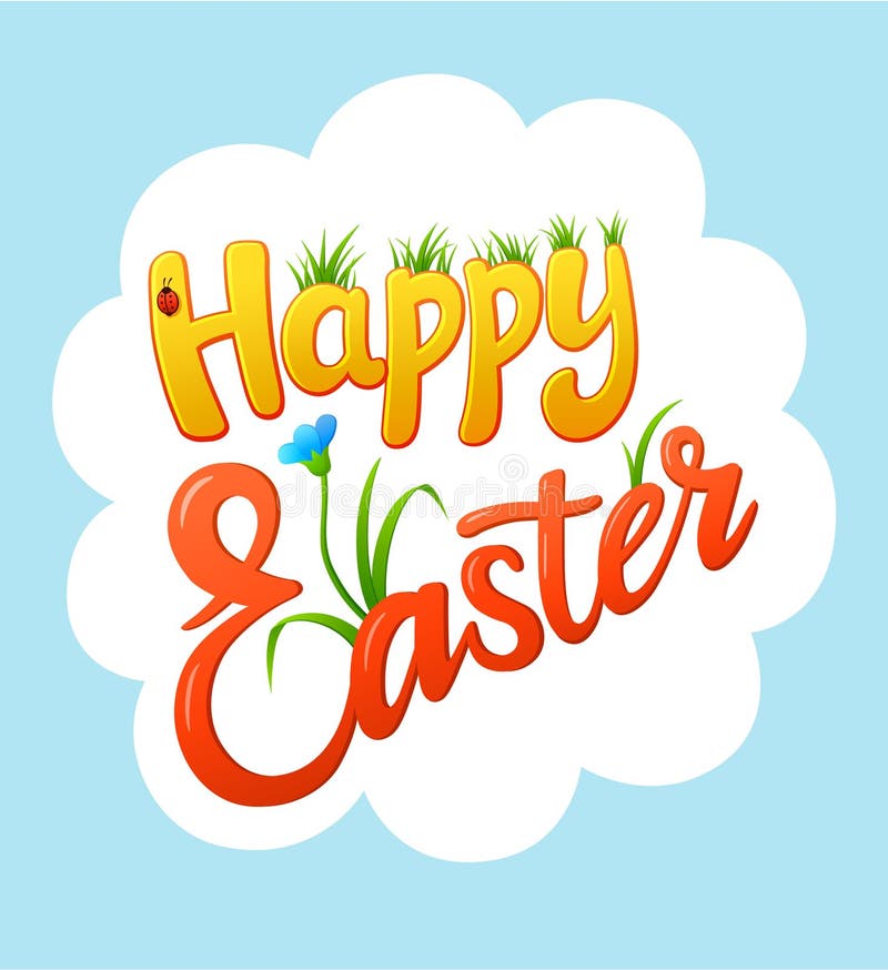 Happy Easter sticker stock illustration. Illustration of holiday ...