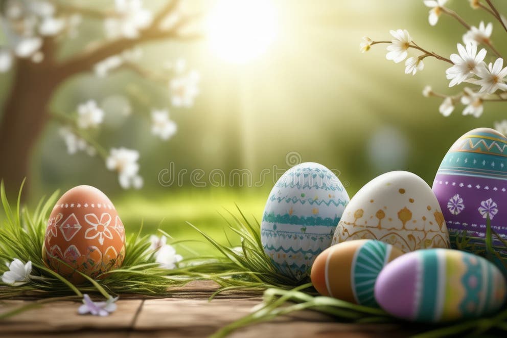 Happy Easter Sunday Background Stock Illustration - Illustration of ...