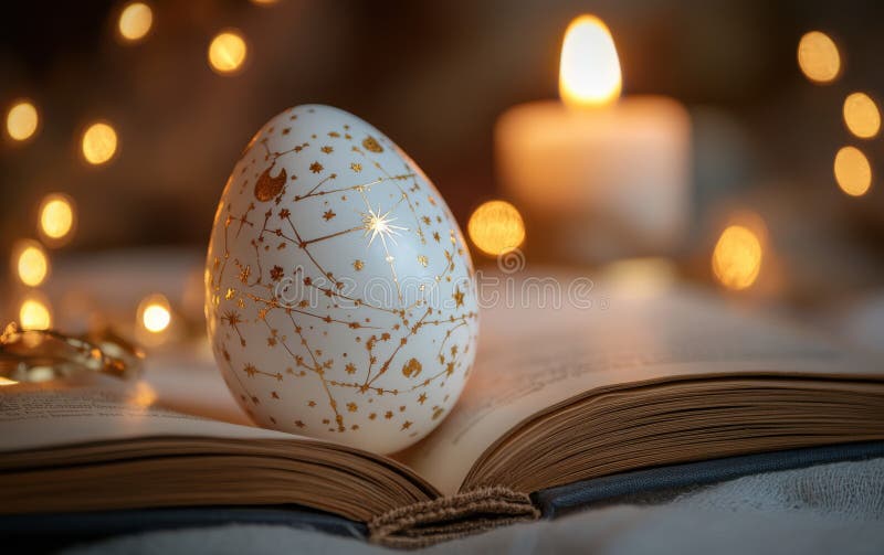 Happy Easter Sunday Background, a Pearl-white Easter Egg with Hand ...