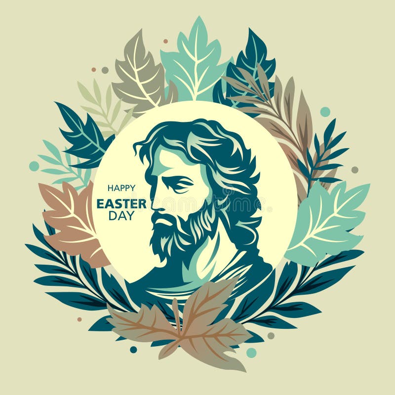 Happy Easter Sunday Day with Jesus. he is Risen Stock Vector ...