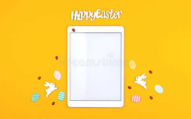 Happy Easter Template, Greeting Card Concept with Copy Space Stock ...