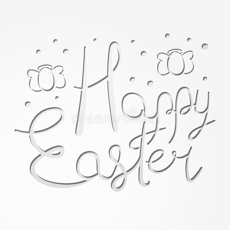 Happy Easter Text with Egg-shaped Angels Stock Vector - Illustration of ...