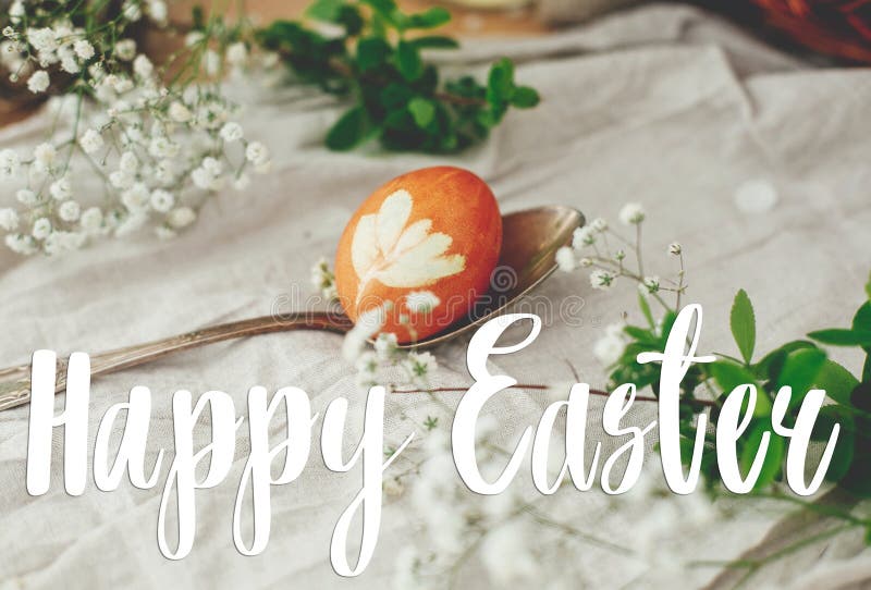 Happy Easter Text. Easter Greetings Lettering. Modern Easter Egg with ...
