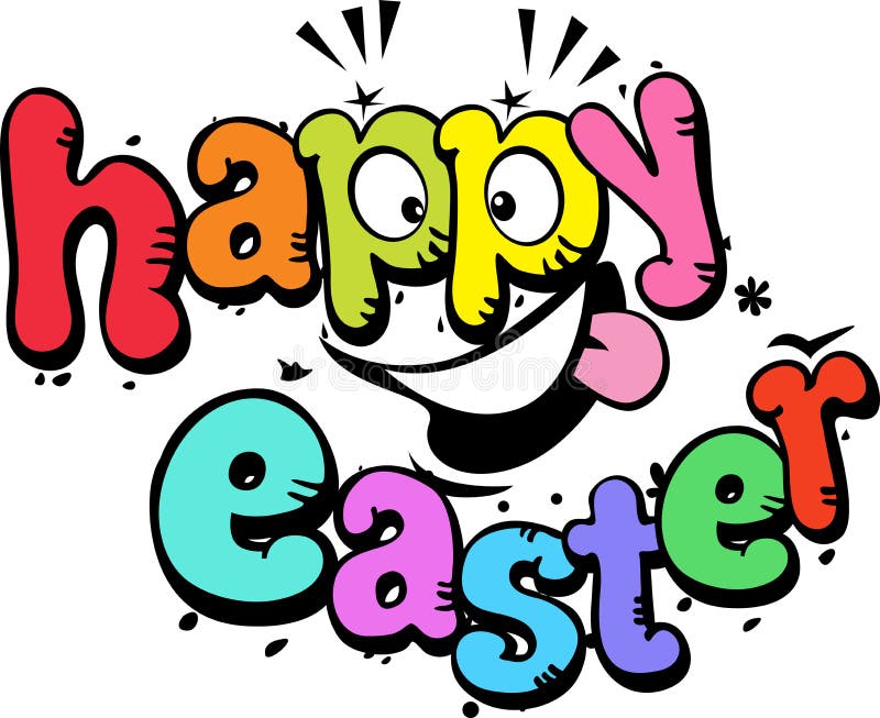 Happy easter text stock vector. Illustration of happy - 37504445