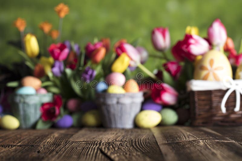 Happy Easter Theme. Place for Typography and Logo. Stock Image - Image ...