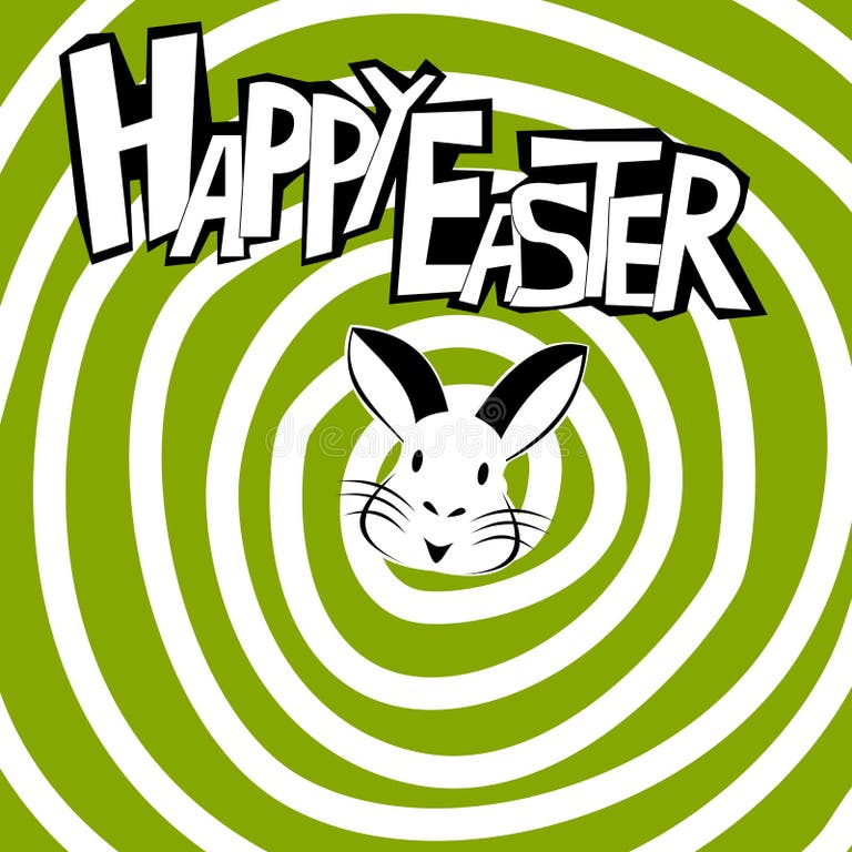 Happy Easter time on Card. stock illustration. Illustration of rabbit ...