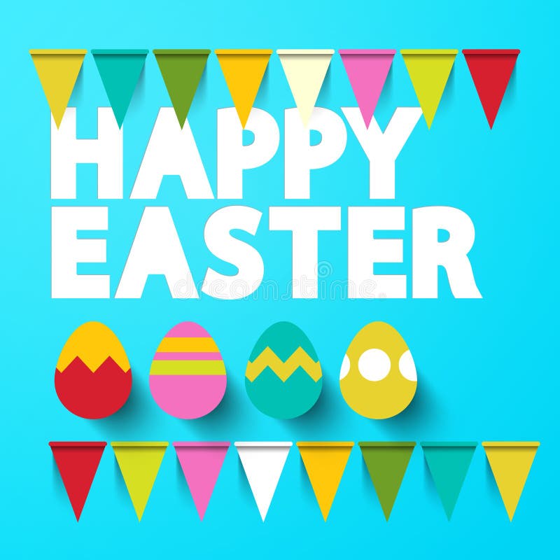 Happy Easter Card with Retro Eggs Stock Vector - Illustration of season ...