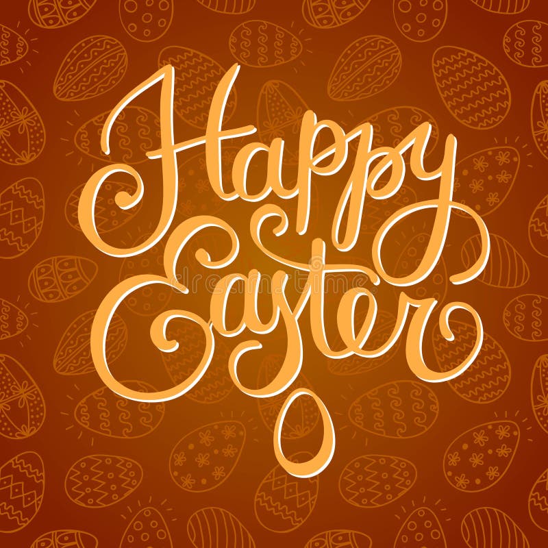 Happy Easter Title in Rabbit Silhouettes Stock Vector - Illustration of ...