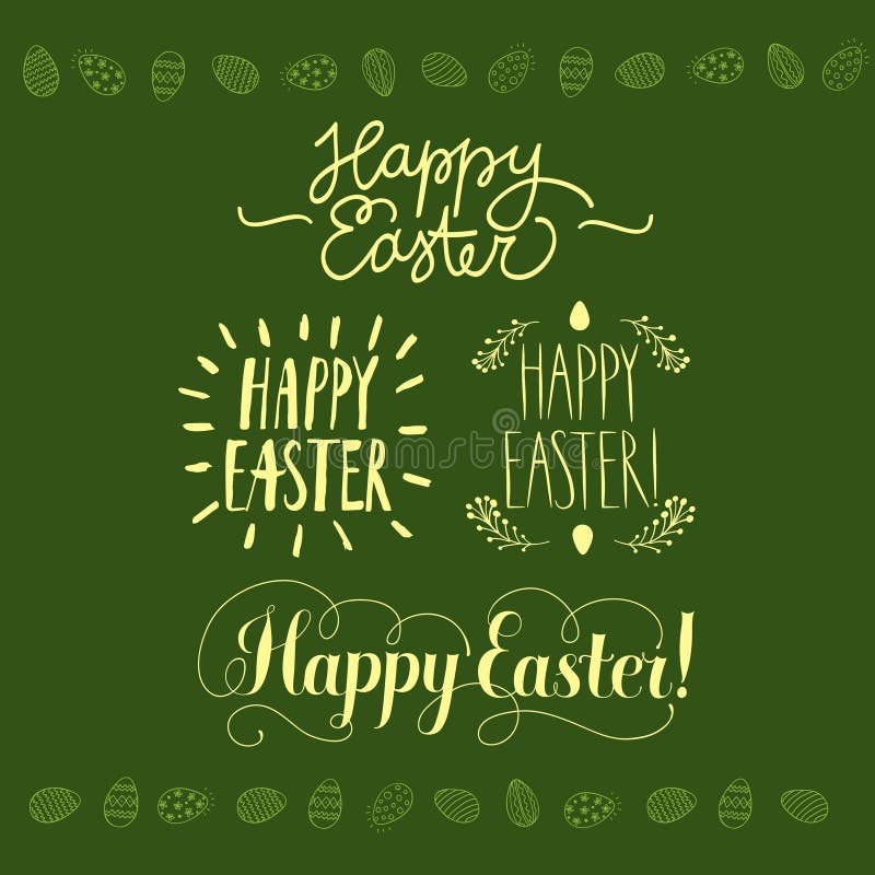 Happy Easter Title in Rabbit Silhouettes Stock Vector - Illustration of ...