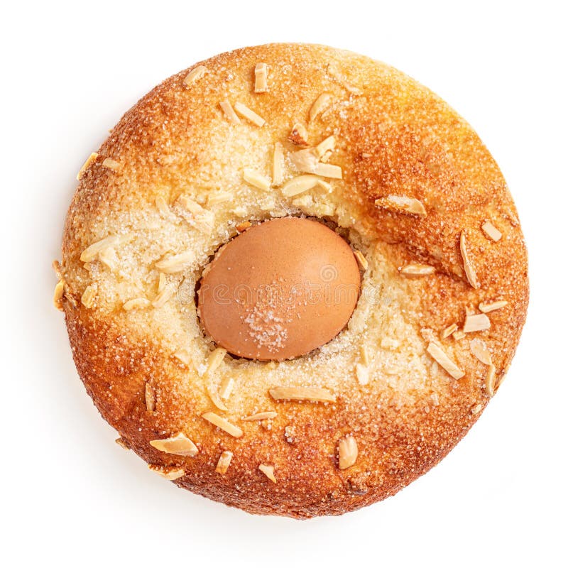 Happy Easter. Traditional Spanish Easter Bread with Egg Isolated on ...