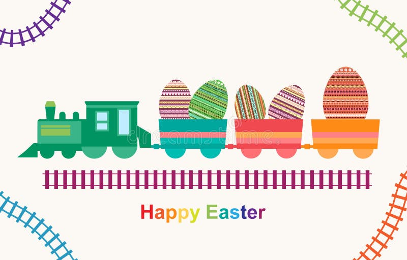 Easter train stock vector. Illustration of patchwork - 29493961