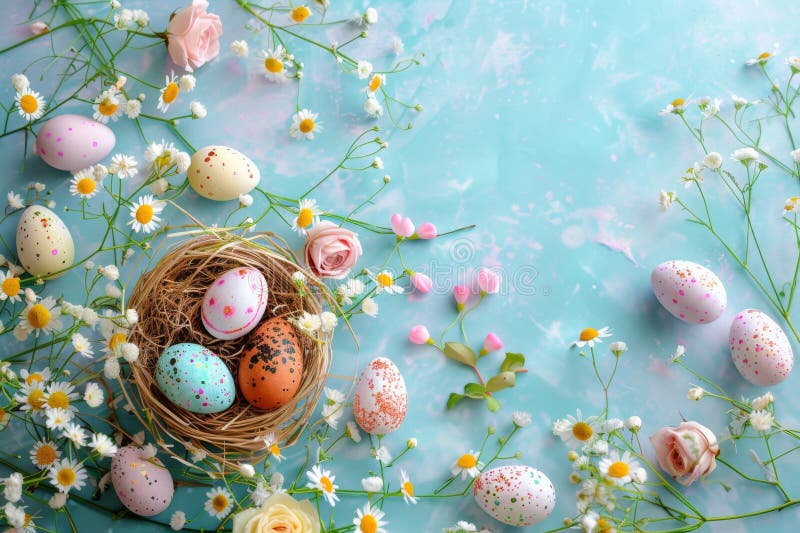 Happy Easter Type Area Eggs Easter Basket Picks Basket. White Renewed ...