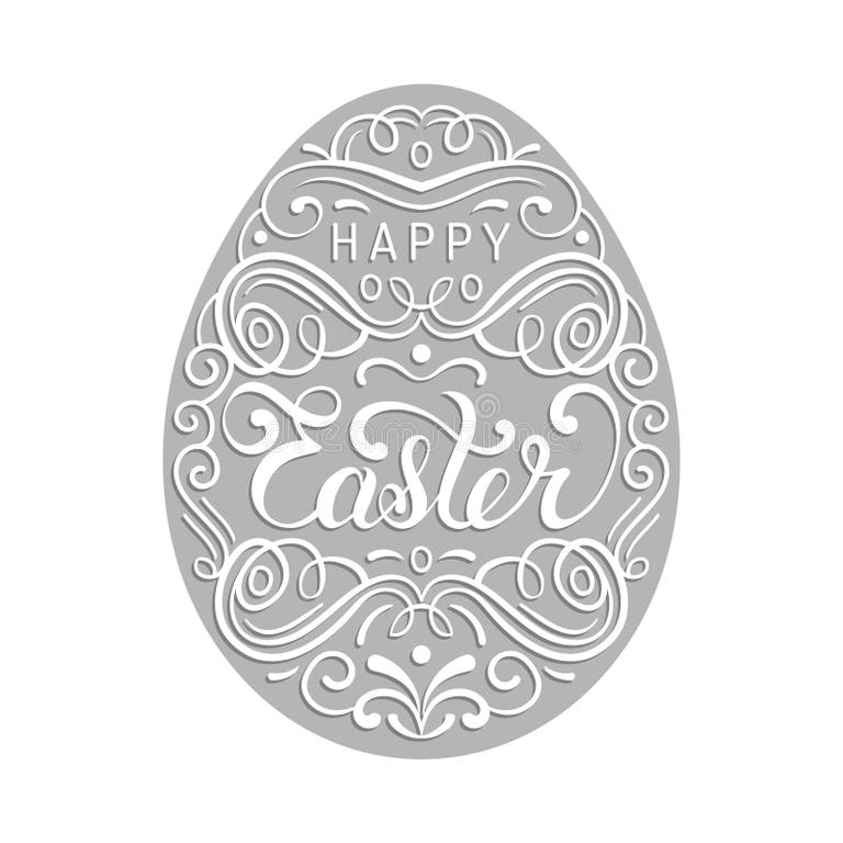 Happy Easter Type Greeting Card in the Egg Shape. Religious Holiday ...