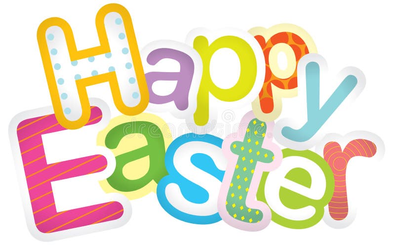 Happy Easter Typographic Background Stock Vector - Illustration of text ...