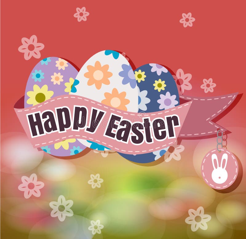 Happy Easter Typographical Blur Background Vector Format Eps 10 Stock ...