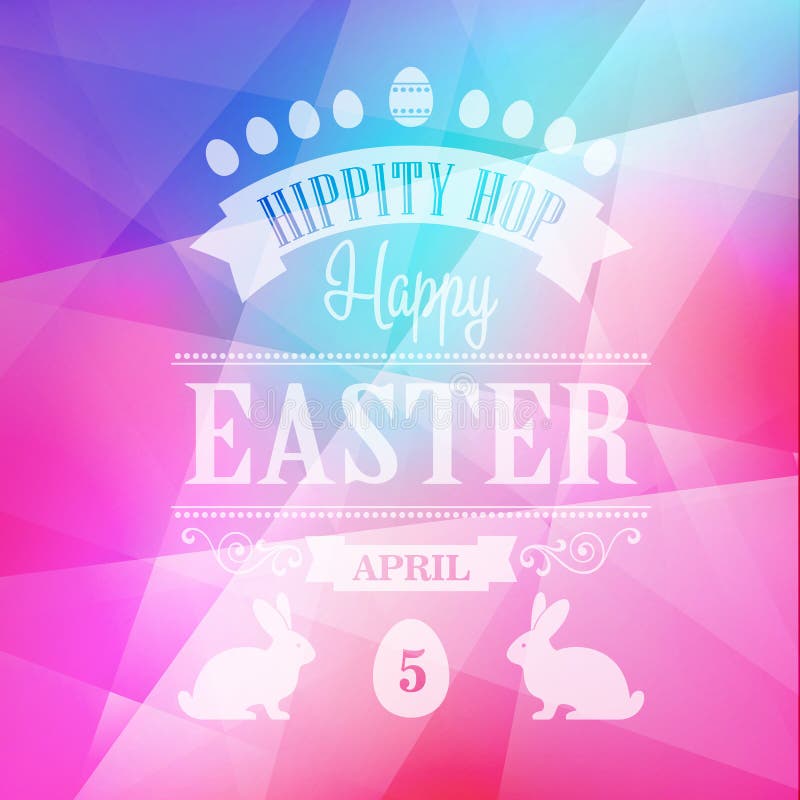 Happy Easter Typographical Poster Stock Vector - Illustration of ...