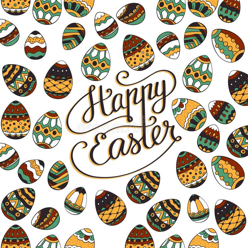 Happy Easter. Unique Lettering Poster. Stock Vector - Illustration of ...