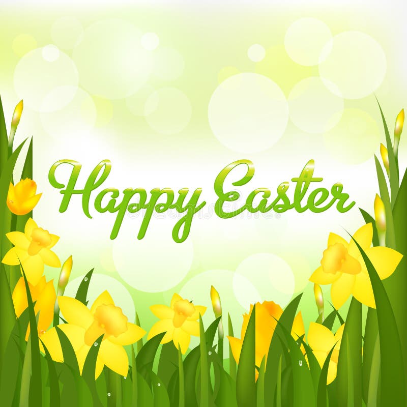 Happy Easter Cards stock vector. Illustration of grass - 18784891