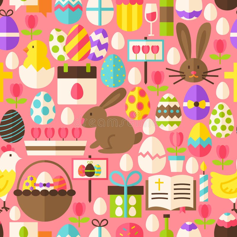 Pink Easter Seamless Pattern Stock Vector - Illustration of catholic ...