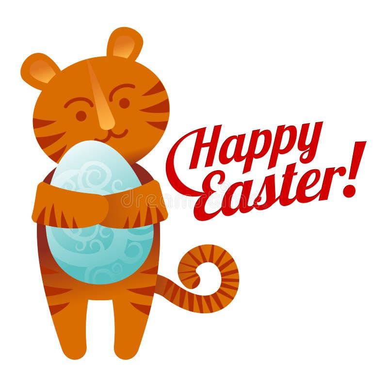 Happy Easter Vector Flat Illustration Stock Illustration - Illustration ...
