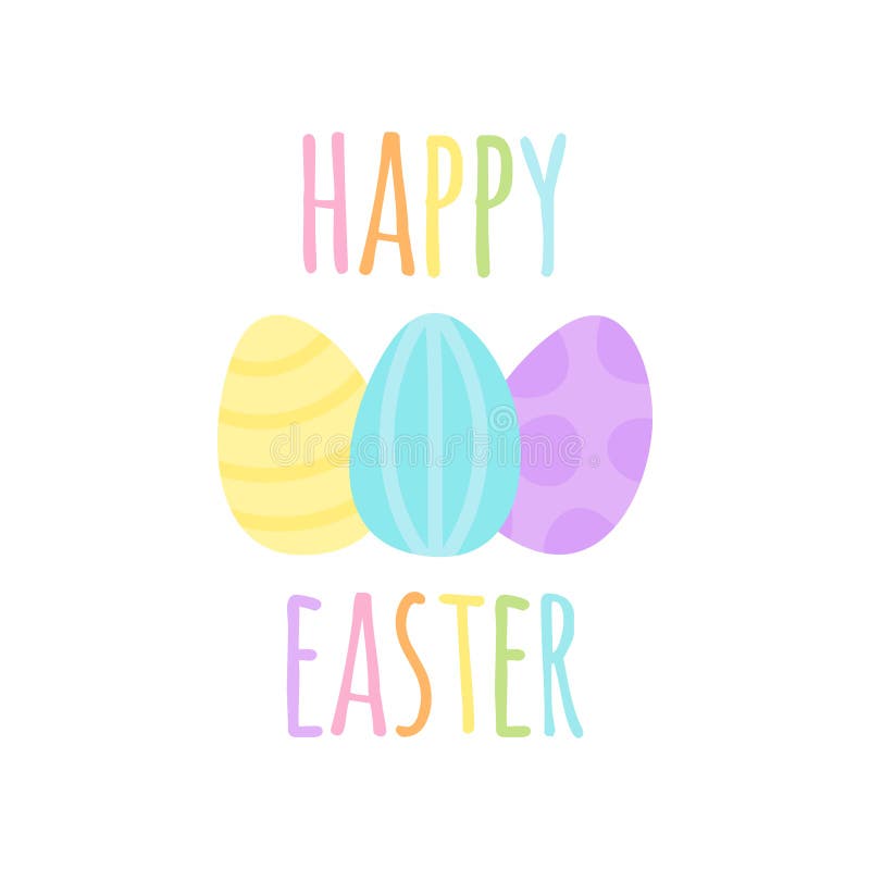 Happy Easter Greeting Card with Cute Easter Bunny from Back View and ...