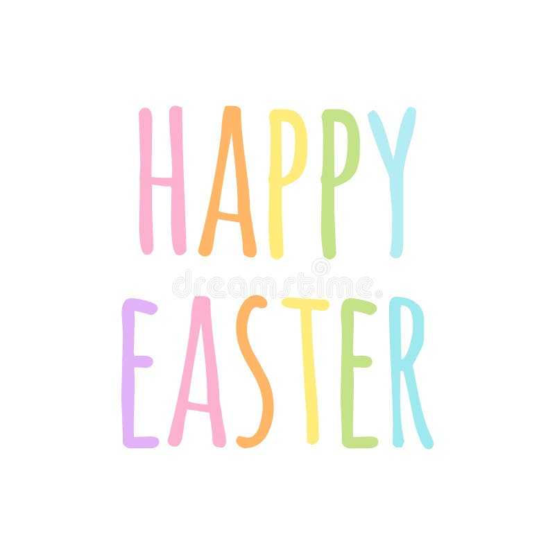 Happy Easter Greeting Card with Cute Easter Bunny from Back View and ...