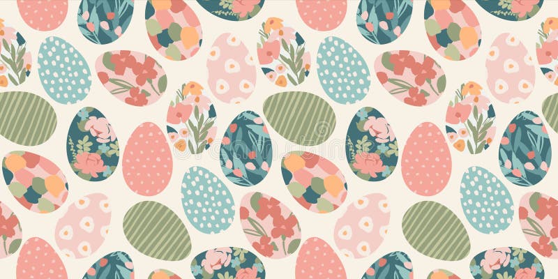 Happy Easter. Vector Seamless Pattern. Easter Eggs with Abstract ...