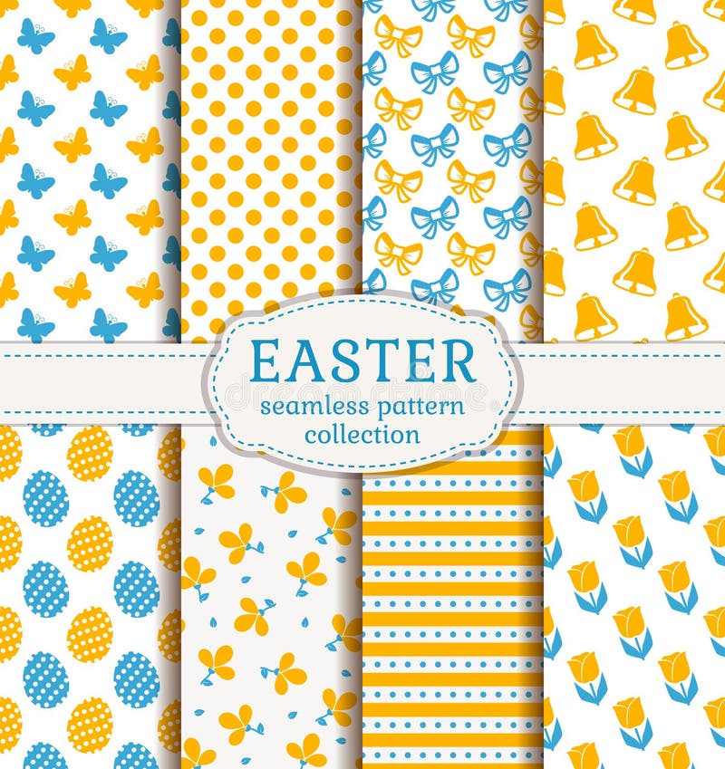 Happy Easter! Vector Seamless Patterns. Stock Vector - Illustration of beautiful, decorative ...