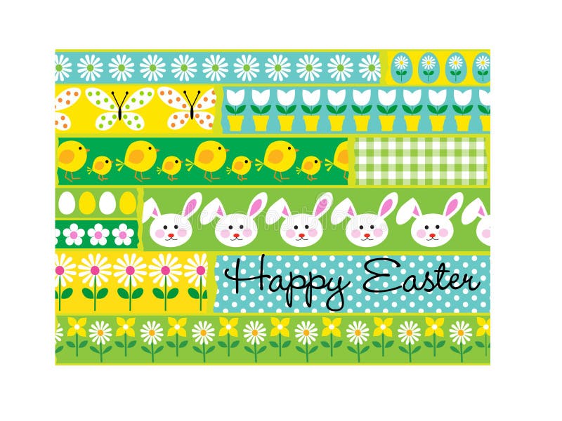 Happy Easter Washi Tape Card Stock Illustration - Illustration of ...