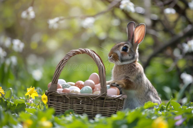 Happy Easter Well Wish Eggs Easter Bunny Cups Basket. White Renewal ... Happy Easter Well Wish Eggs Easter Bunny Cups Basket. White Renewal ...