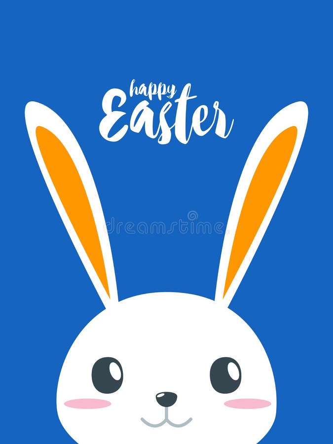 Happy Easter - The White Rabbit Head Stock Illustration - Illustration ...
