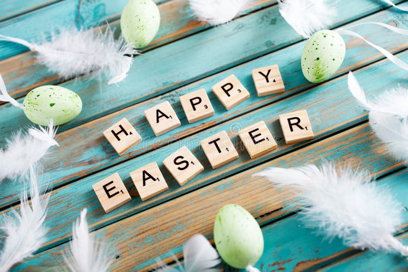 Happy Easter stock photo. Image of beautiful, blue, easter - 85842732