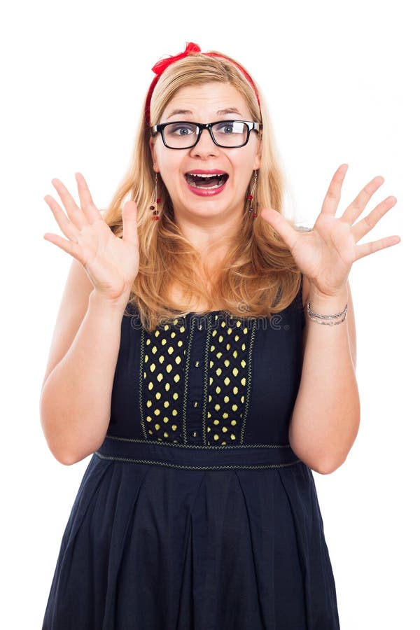 Happy ecstatic woman stock image. Image of funny, plump - 28885289