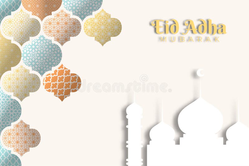 Happy Eid Al-Adha Background Stock Vector - Illustration of colorful ...