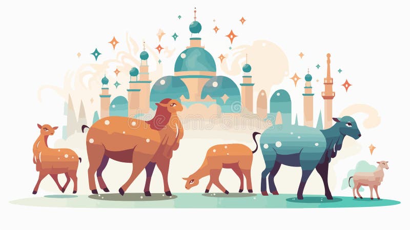 Happy Eid-al-Adha Vector Celebration Visual Design Stock Vector ...
