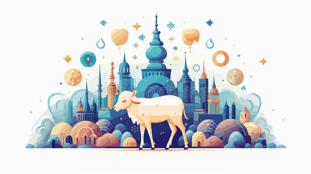 Happy Eid-al-Adha Vector Celebration Visual Design Stock Vector ...