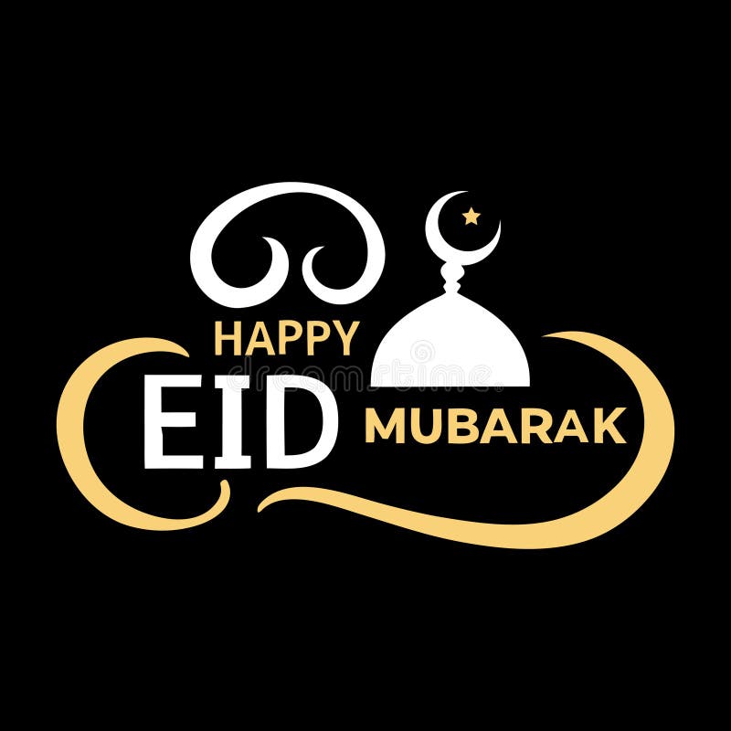 Happy Eid Mubarak Typography Vector Art Stock Illustration ...