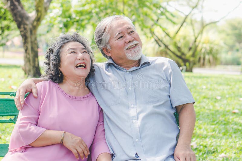 Happy Elderly Couple With Lifestyle After Retiree Concept Lovely Asian